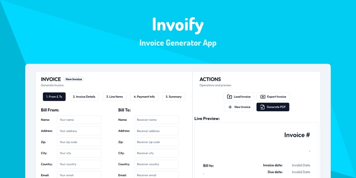 Invoify Invoice Generator App Made With Reactjs